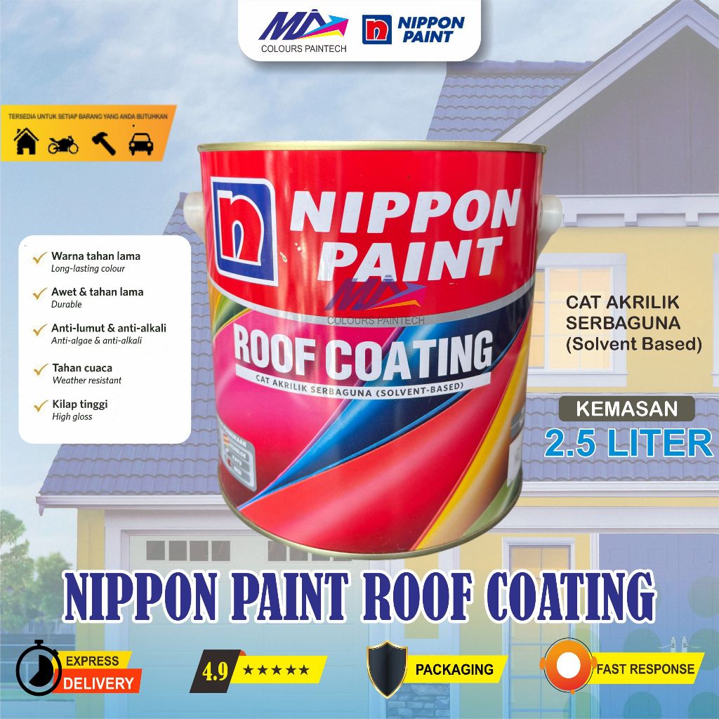 Jual NIPPON PAINT ROOF COATING CAT GENTENG SERBAGUNA 2,5 LITER CAMPURAN ...
