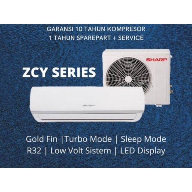 Jual SHARP AH-A5ZCY AC 1/2 PK 5ZCY Standart 350 WATT R32 GARANSI 10 TH AHA5ZCY A5ZCY | Shopee ...