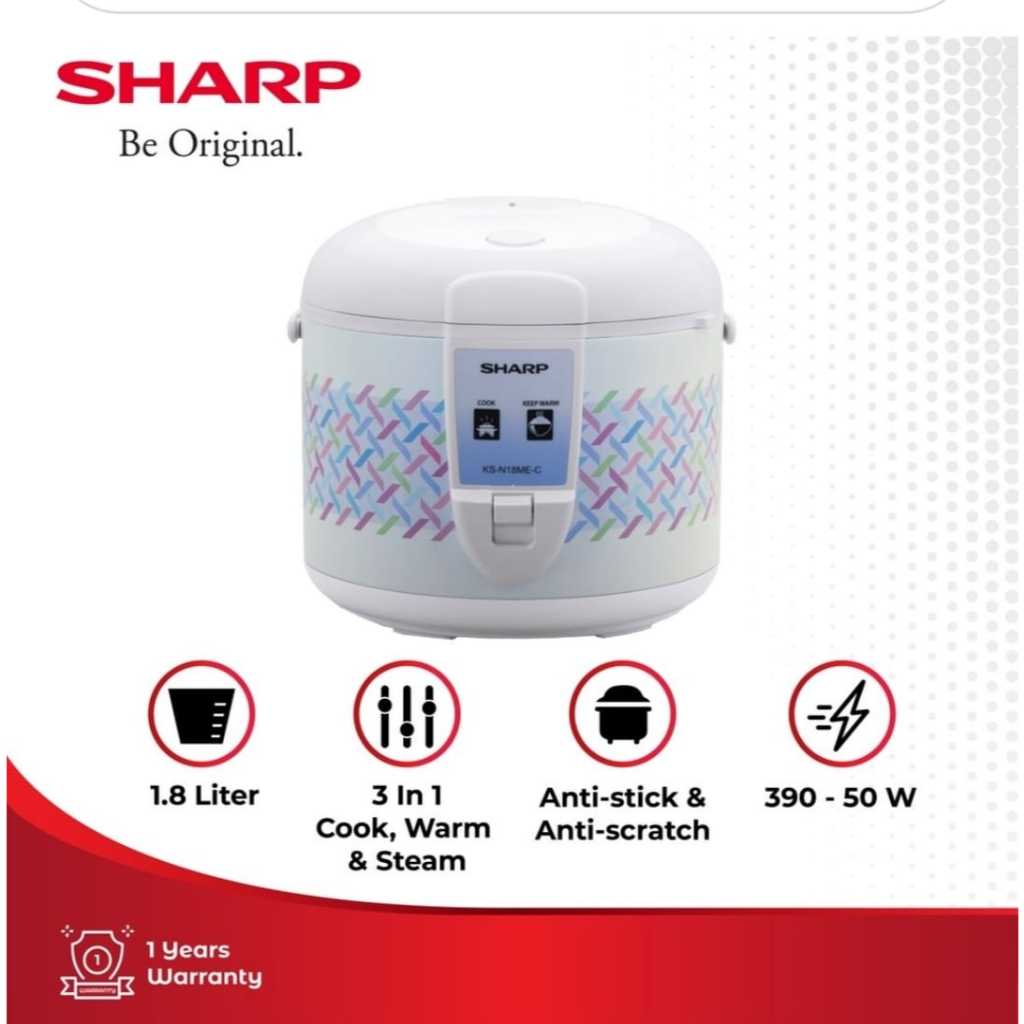 Jual Rice Cooker SHARP KS-N18ME-L/C / KSN 18 ME Magic Com 3in1 1.8 ...