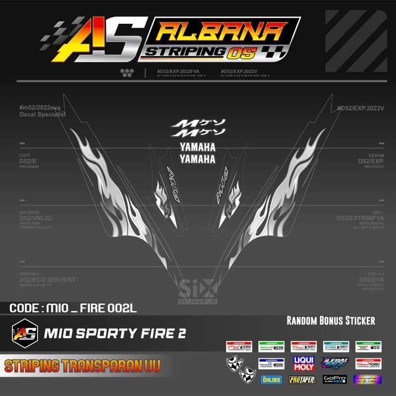 Jual DEKAL STICKER VAREASI MIO SMILE API TRANSPARAN/STRIPING MIO SPORTY ...