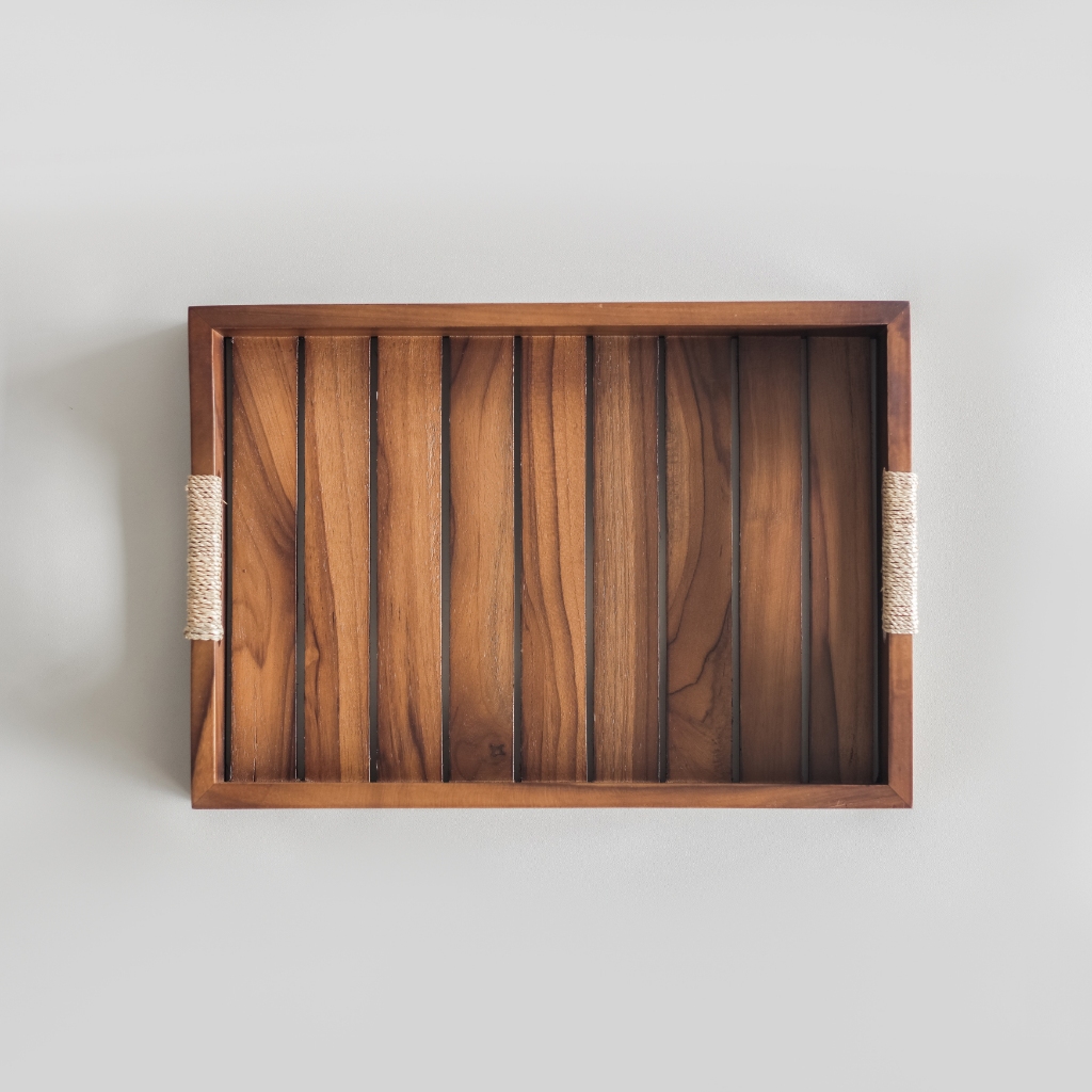 Jual Nampan Kayu Kotak Tali | Nampan Kayu Jati | Wooden Tray ...