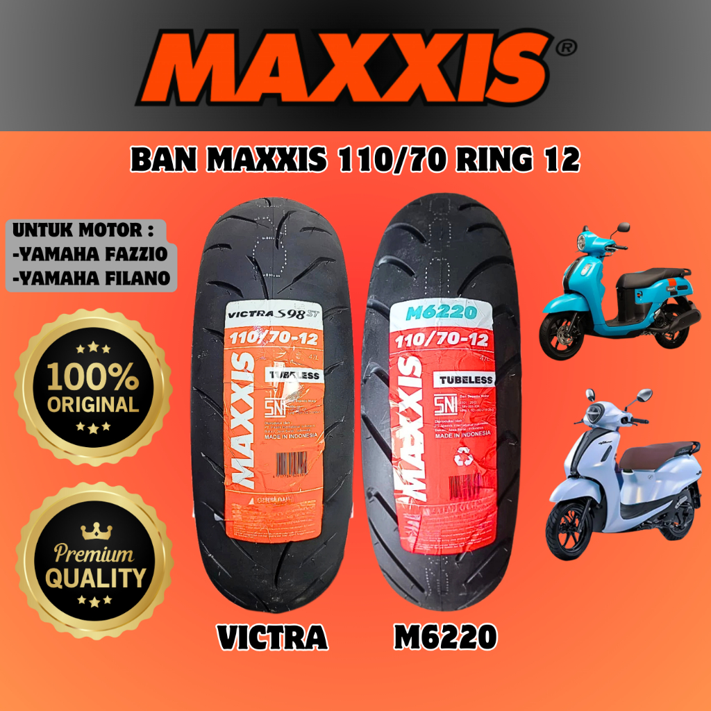 Jual Ban Motor Yamaha Fazzio , Filano Maxxis VICTRA S98 ST 110 70 12 ...