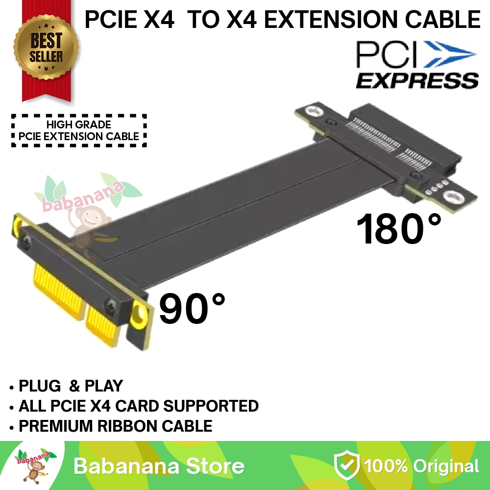 Jual RISER PCIE X4 TO X4 EXTENSION CABLE EXTENDER KABEL PCI EXPRESS 4X ...