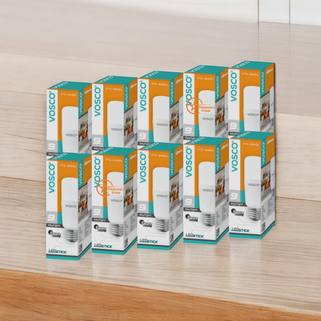 Jual Paket Bundling 10 Pcs VOSCO Lampu LED Stick 5W 7W 9 Watt - Cahaya Putih | Shopee Indonesia