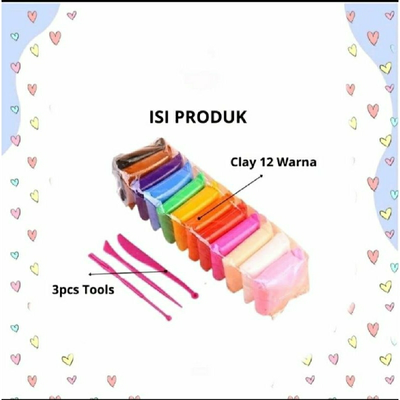 Jual MAINAN CLAY ISI 12 PCS (POLYMER PLASTISIN) MAINAN EDUKASI ANAK ...