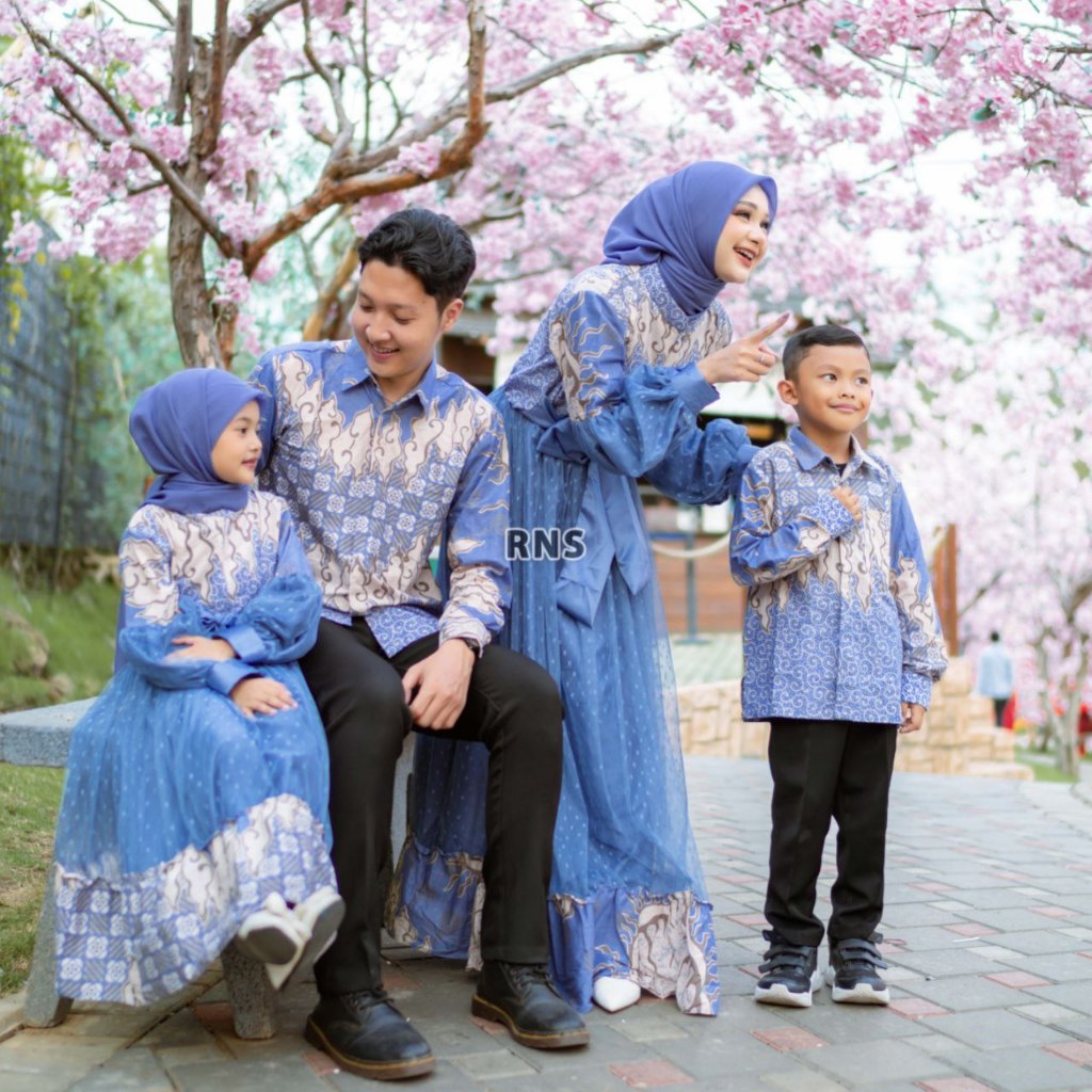 Jual BATIK COUPLE KELUARGA BAHAN KATUN MIX VELVET TILE PREMIUM SARIMBIT ...