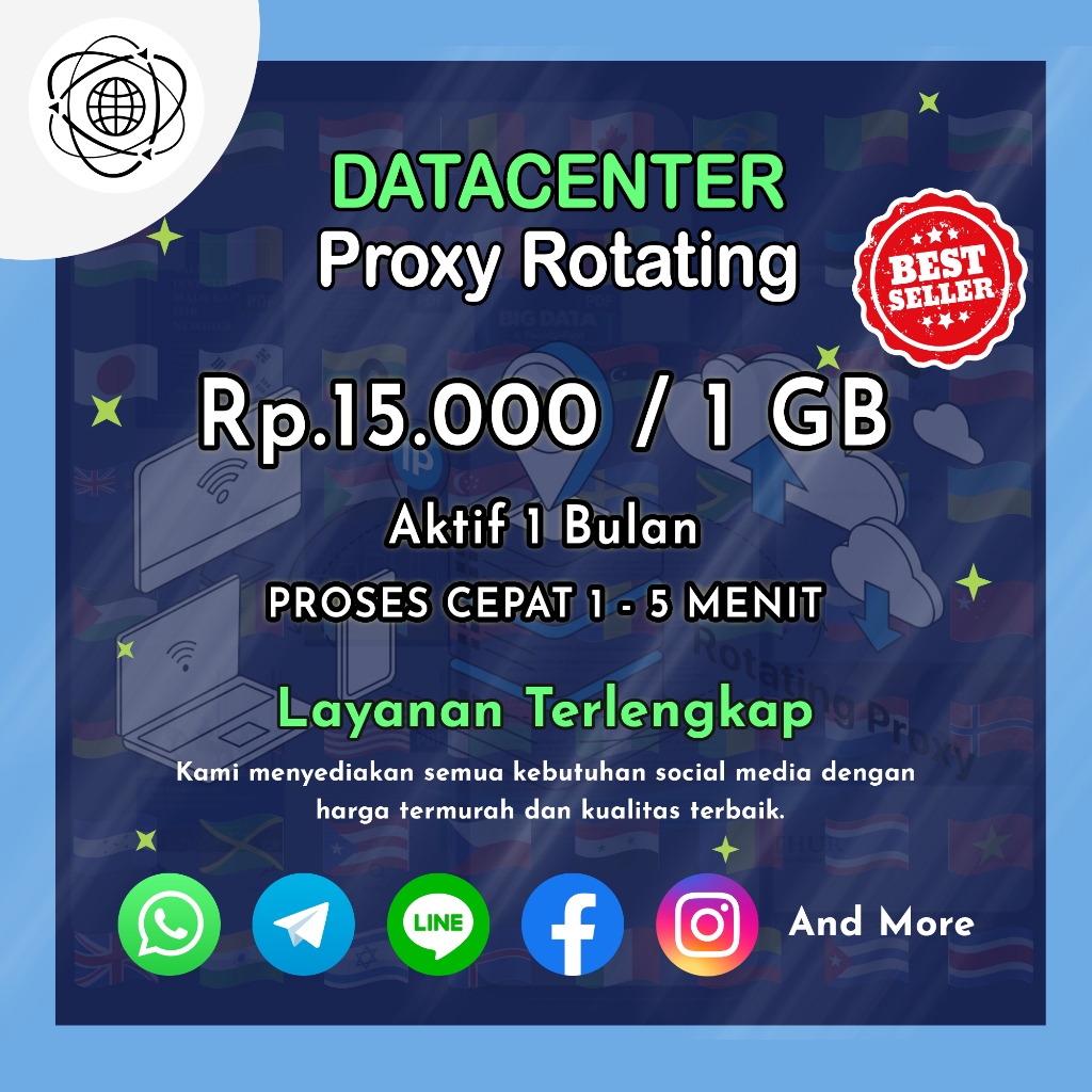 Jual [ HOT] PROXY ROTATING DATACENTER HIGH SPEED PROSES CEPAT | Shopee Indonesia