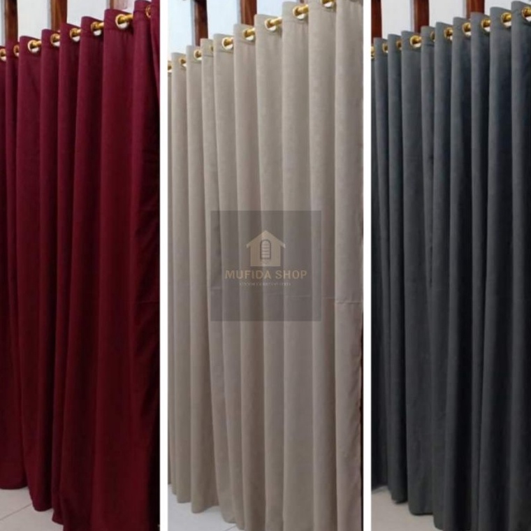 Jual Harga Termurah Tirai Pintu Gorden Jendela Polos Embos Ring ...