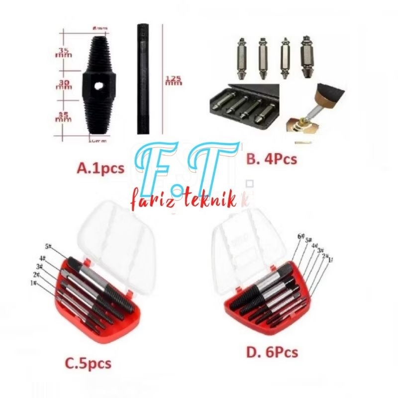 Jual Screw Extractor Screw Pipe Alat Pencabut Baut Patah Tap Balik Alat ...