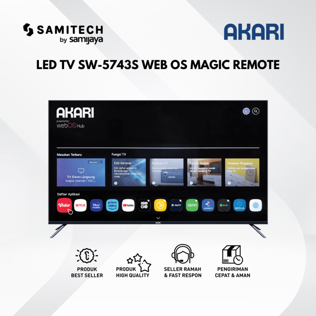 Jual LED TV AKARI 43" SW-5743S / SW 5743S SMART TV WEB OS MAGIC REMOTE ...