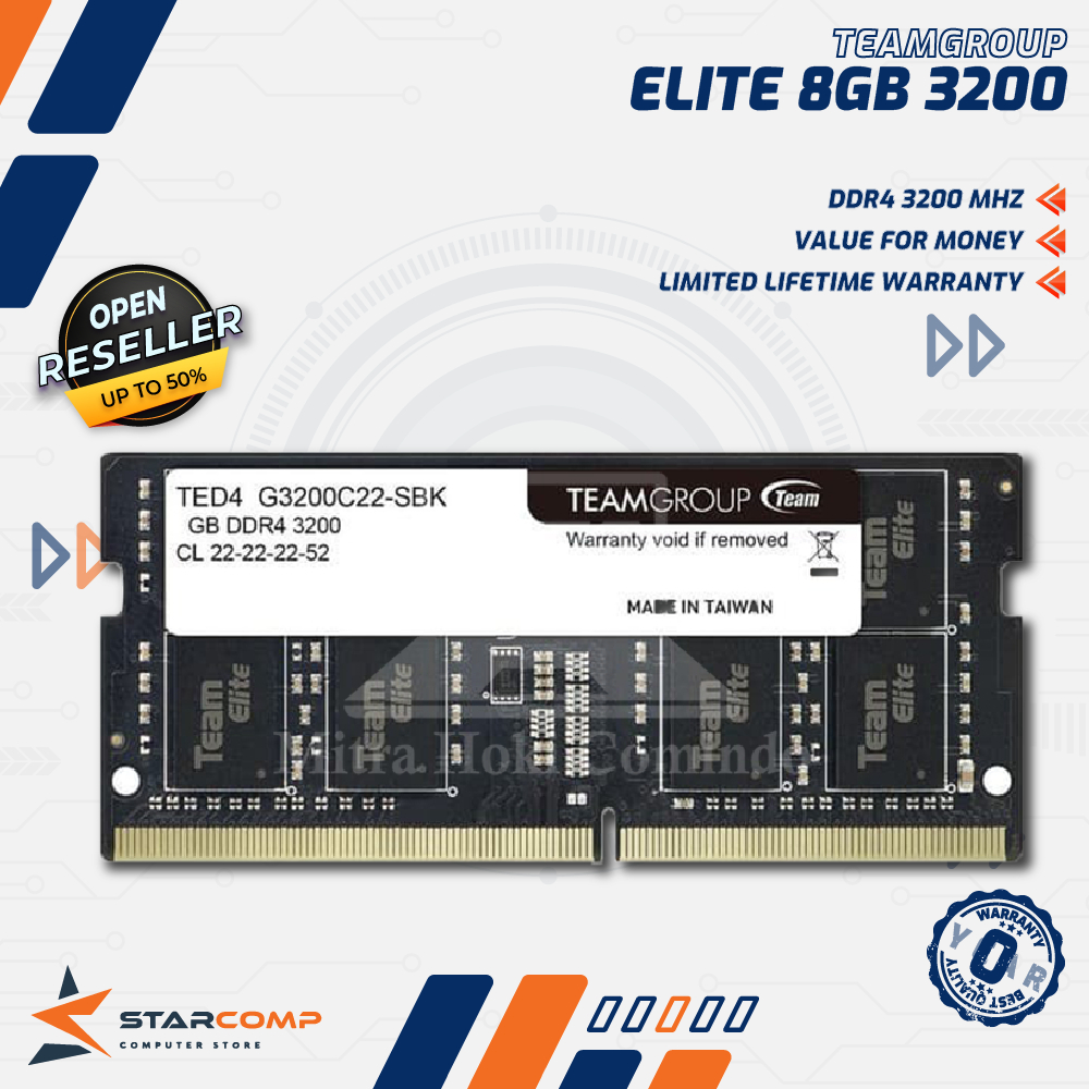 Jual Team Elite SODIMM DDR4 8GB 3200MHz - PC25600 RAM Memory Laptop ...