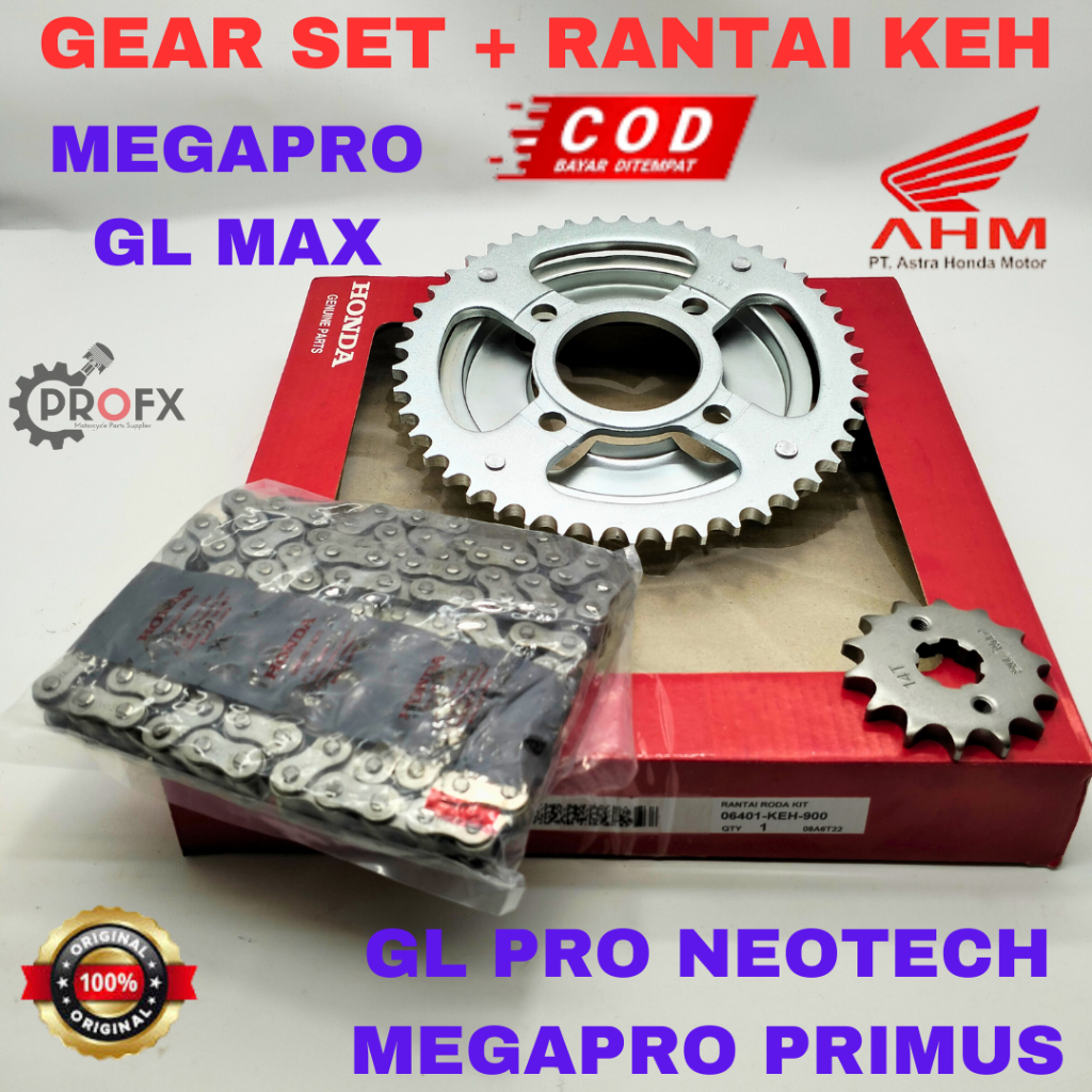 Jual GEAR SET RANTAI KEH HONDA MEGAPRO GL MAX GL PRO NEOTECH MEGAPRO ...