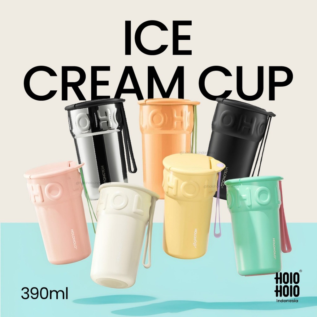 Jual HOLOHOLO Ice Cream Cup Tumbler SUS316L Insulated 390ML | Shopee ...