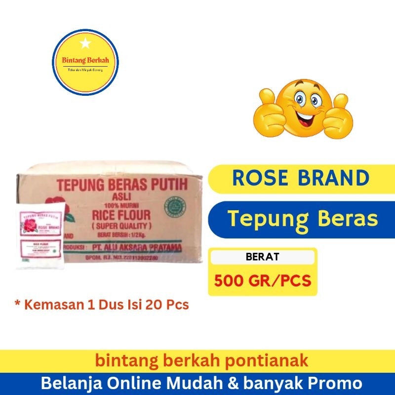 Jual Tepung Beras 500 gram Rose brand -Dus isi 20 bks | Shopee Indonesia