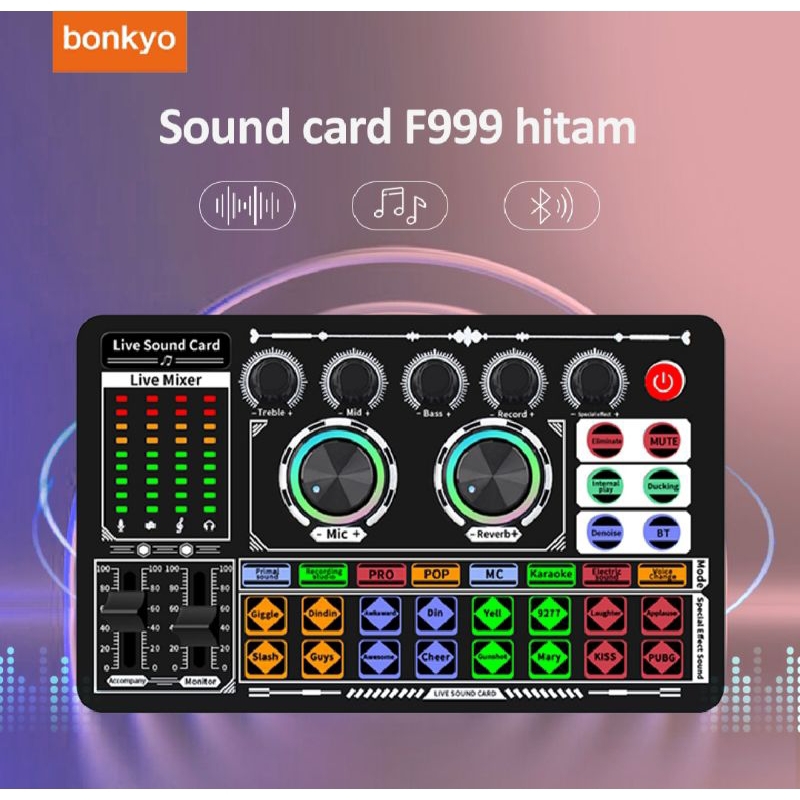 Jual Bonkyo SoundCard F999 Bluetooth compatible External Wireless DJ ...