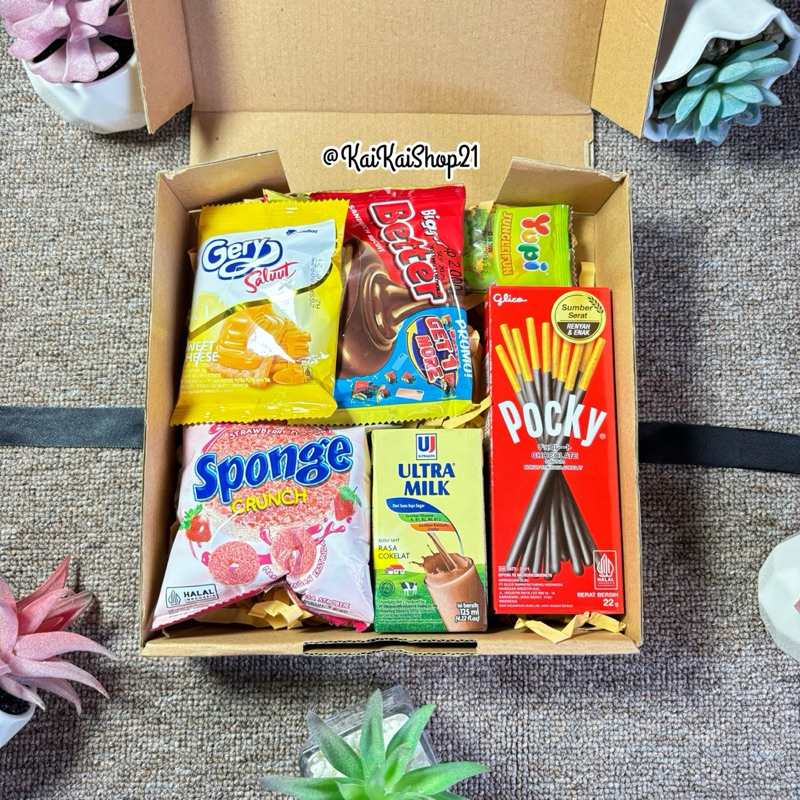 Jual Hampers Snack Box / Box Hadiah (FREE STICKER UCAPAN) | Shopee ...