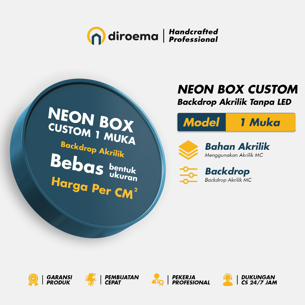 Jual Neon Box Akrilik Custom Tanpa Led Backdrop Akrilik 1 Muka ...