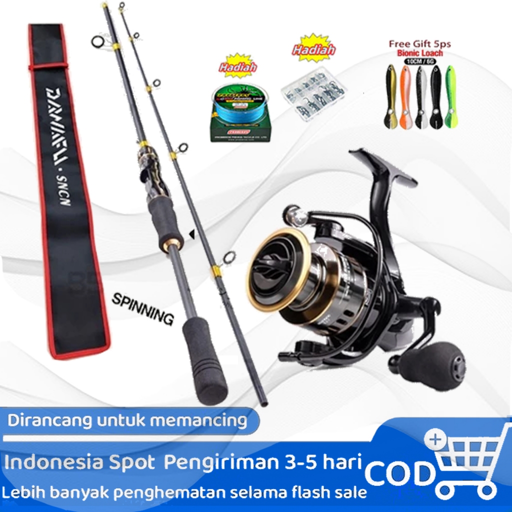 Jual DAIWA Pancing Set 15 Kg/ Reel Pancing Murah Kuat Power/ 1.65M/1.8M/2.1M/2.4M Joran Pancing ...