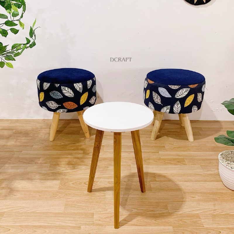 Jual Set Sofa Stool 30 CM Bulat Motif Lengkap Meja / Kursi Stool Motif ...