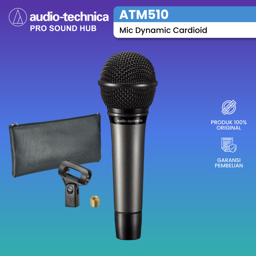 Jual Audio Technica ATM510 ATM-510 ATM 510 Microphone Mic Vocal Dynamic ...