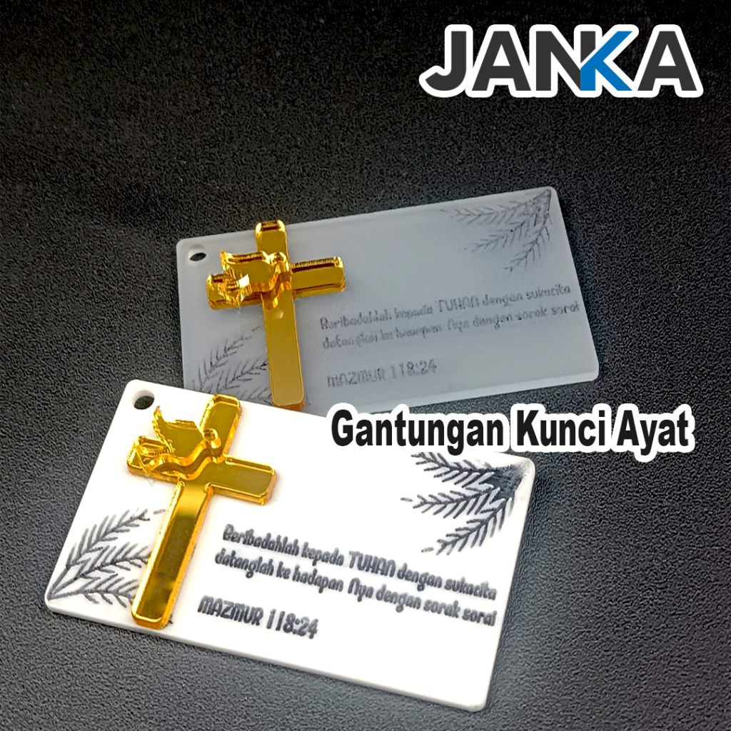 Jual JANKA Gantungan Kunci Ayat Emas Alkitab Akrilik Tebal 2mm Custom ...