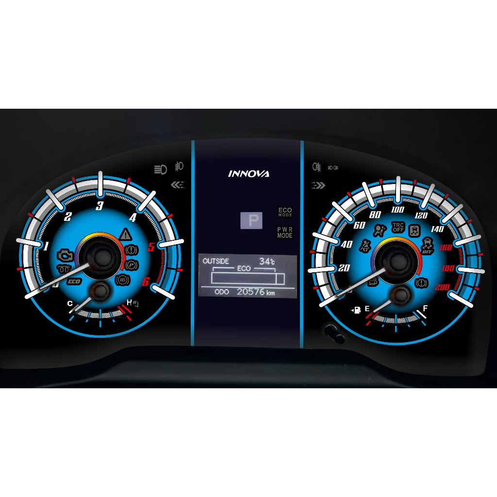 Jual Custom Speedometer Mobil Innova Reborn Blue Sky Series | Shopee ...