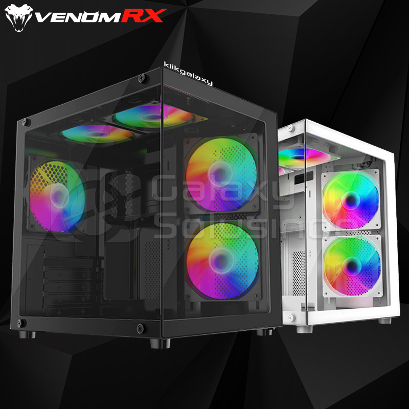 Jual VenomRX Radahn Tempered Glass M-ATX Gaming Case - Black White ...