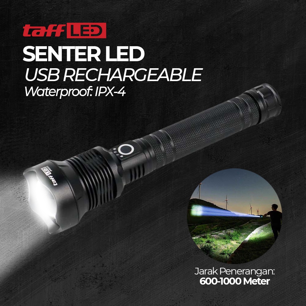 Jual Senter LED Flashlight USB Rechargeable XHP 70 2000 Lumens ...
