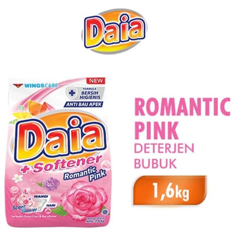 Jual Daia Detergent Bubuk Romantic Pink 1.6Kg | Shopee Indonesia