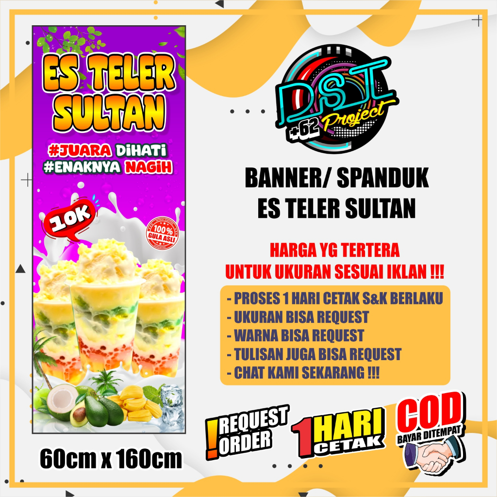 Jual BANNER / SPANDUK ES TELER SULTAN VIRAL 60 X 160 | Shopee Indonesia