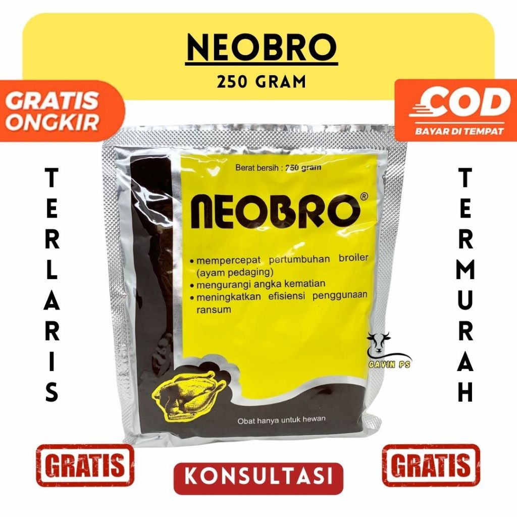 Jual Neobro 250 gram Vitamin Penambah Nafsu Penggemuk Broiler | Shopee ...