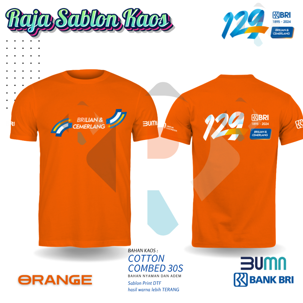 Jual BAJU BANK BRI HUT 129 TH KAOS HUT BRI BUMN OFFICIAL DESIGN ...