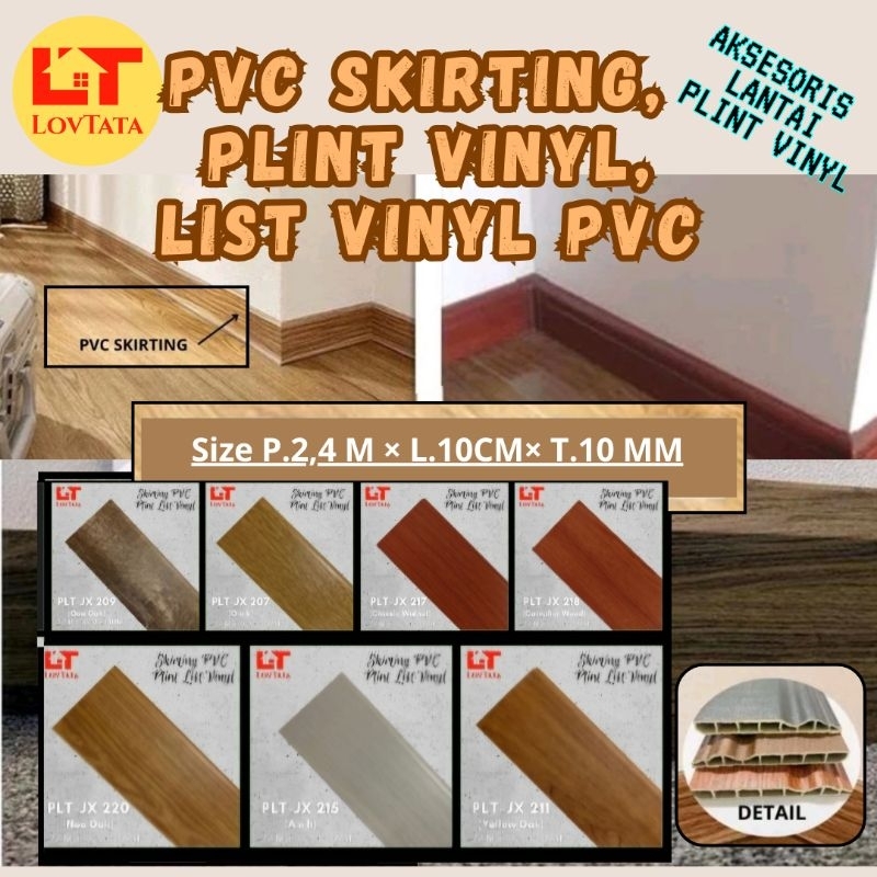 Jual LT-Plint List Vinyl PVC Skirting (2,4M×10CM×10MM) Plank List ...