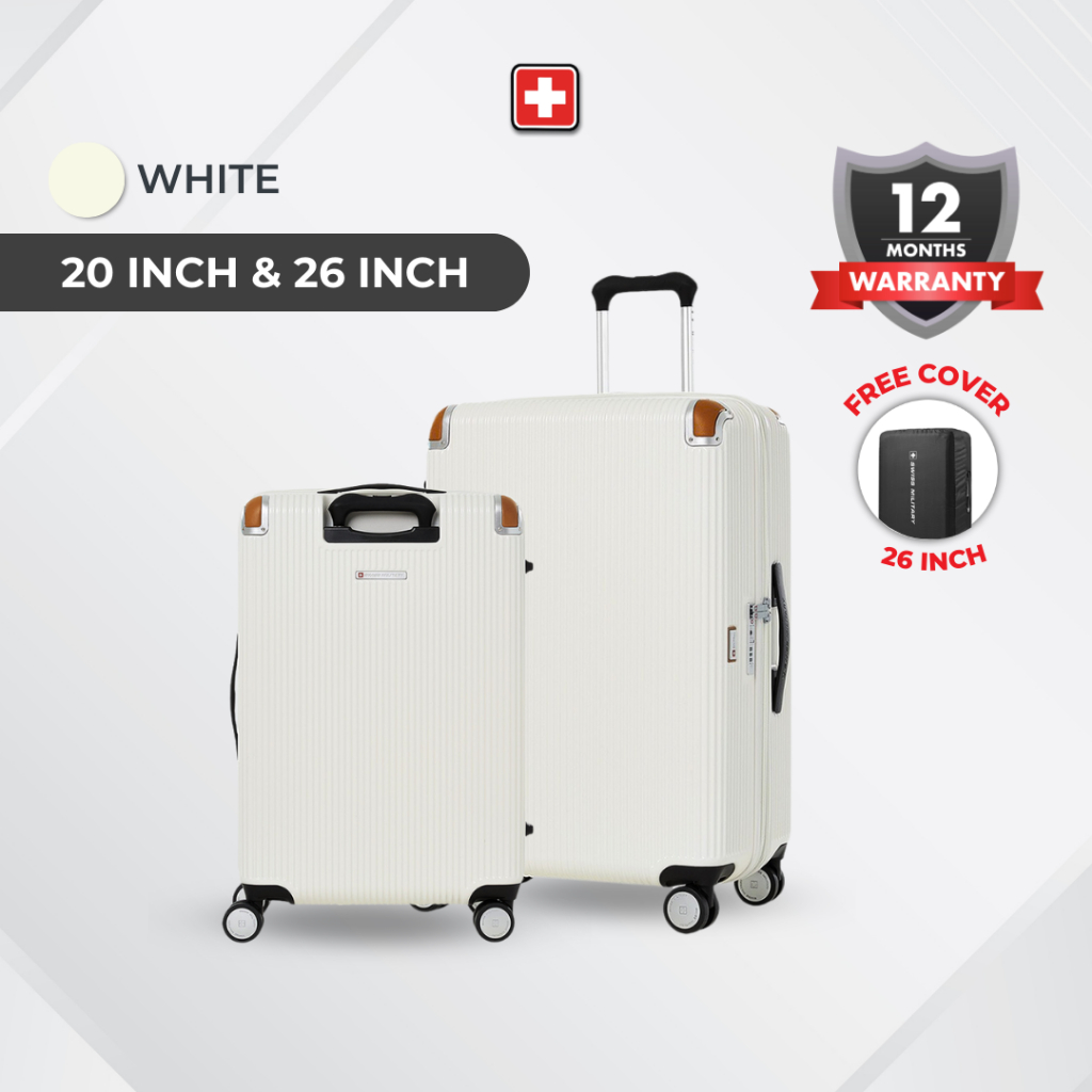 Jual Swiss Military Koper Zeneba White set Bundling - Koper Bagasi 26 ...