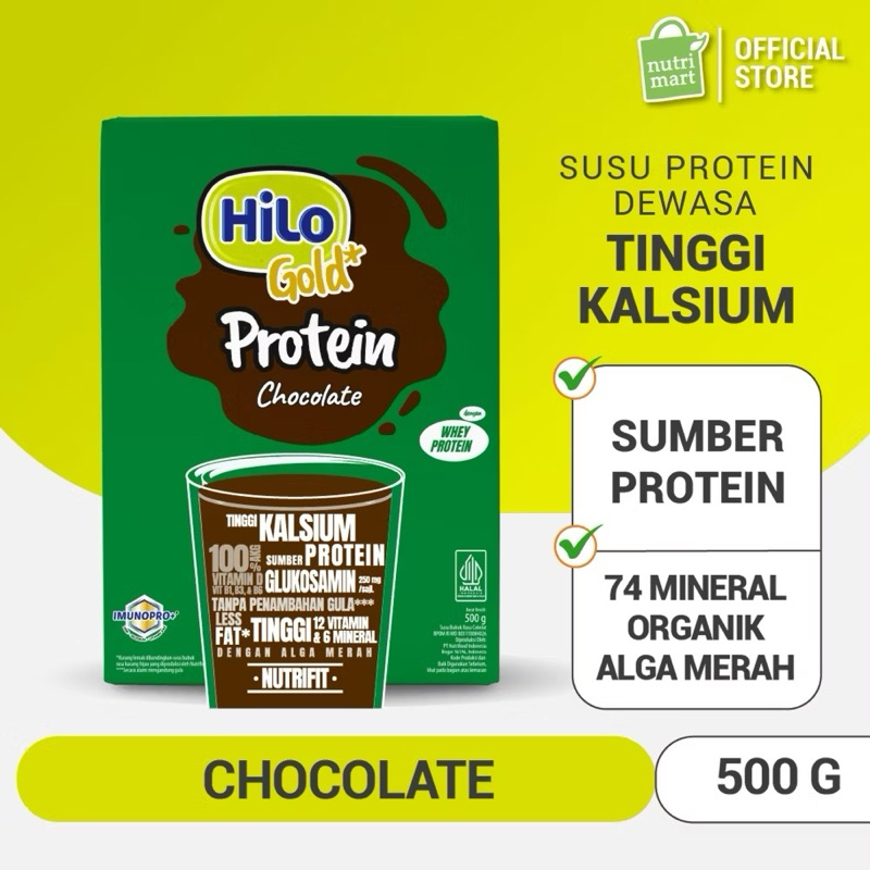 Jual HiLo Gold Protein Chocolate 500 gram - Susu Tinggi Kalsium Rendah ...