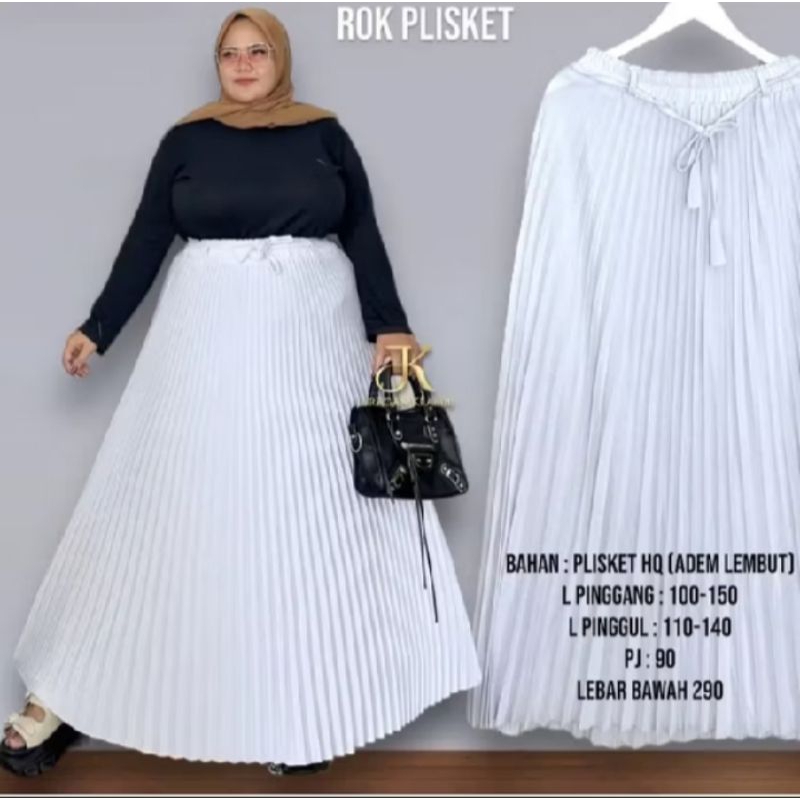 Jual Rok Plisket Jumbo Bahan Casebo Rok Payung Wanita Jumbo Premium ...