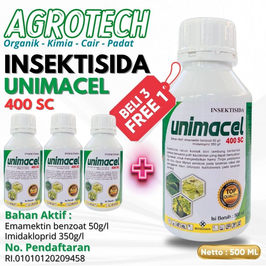 Jual Insektisida UNIMACEL 400SC 500ml Mengatasi Hama Penggerak Daun ...