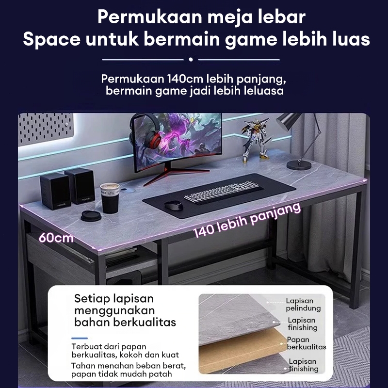 Jual Meja Gaming Meja Komputer Meja Kerja Meja Komputer Rserat Karbon ...
