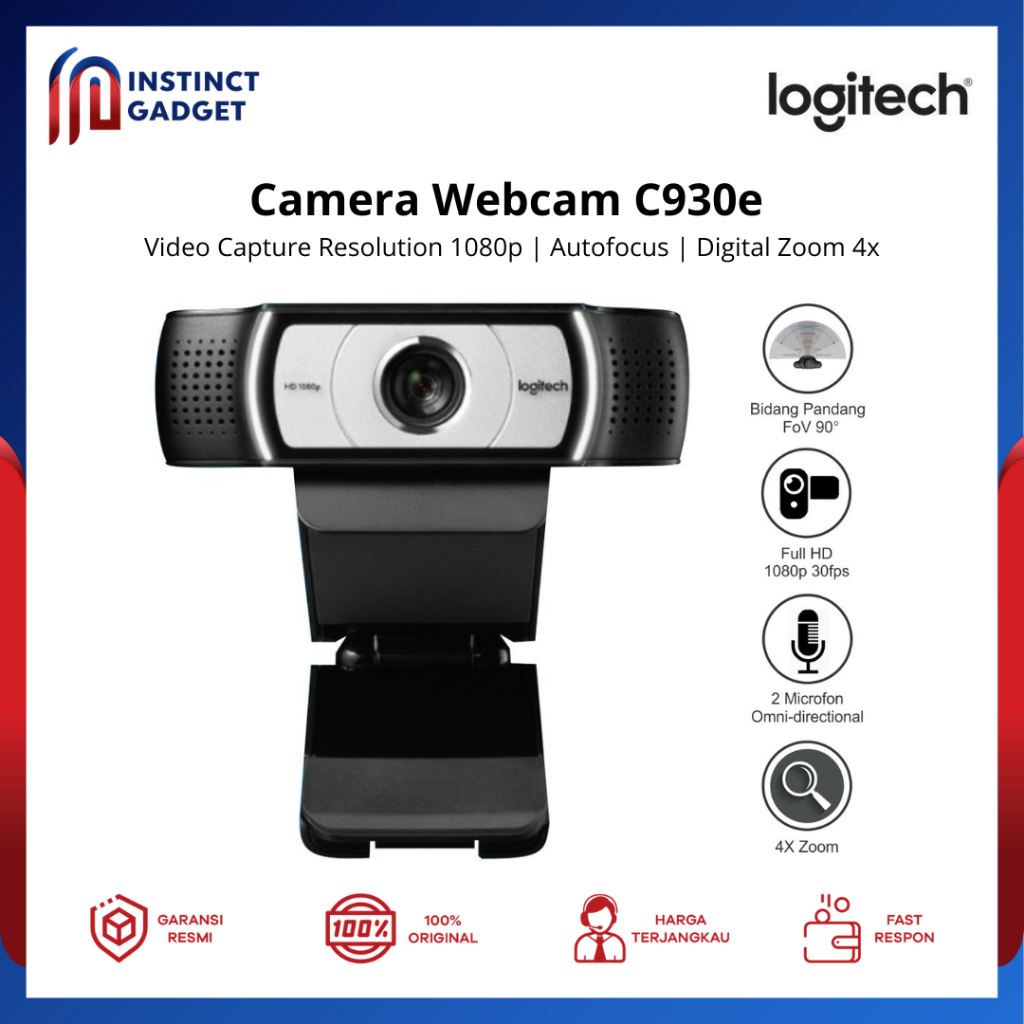 Jual Logitech Camera Webcam C930E Business Video Capture Conference ...