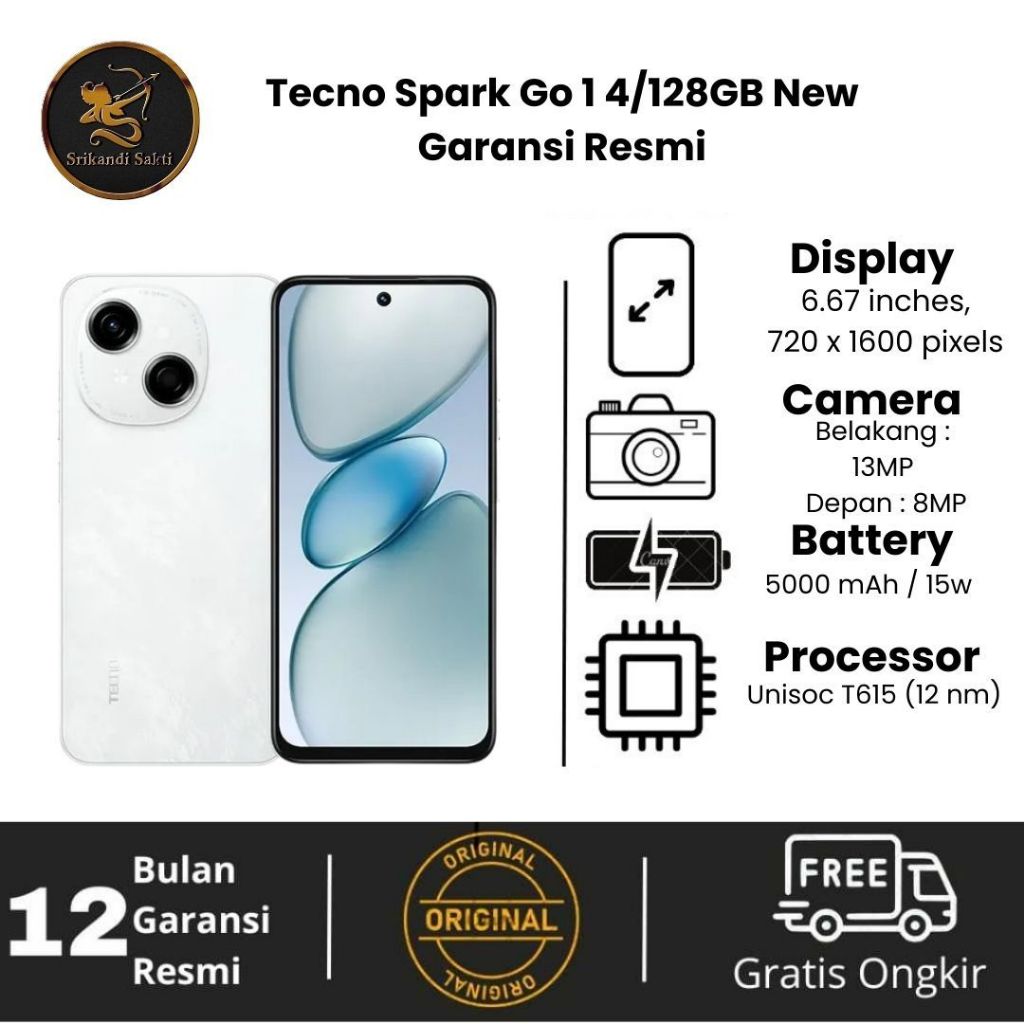 Jual Tecno Spark GO 1 4/128GB ( Garansi Resmi ) | Shopee Indonesia