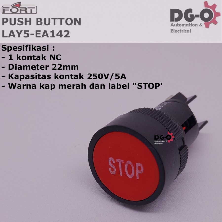 Jual PUSH BUTTON SAKLAR ON OFF TOMBOL ON OFF FORT LAY5-EA142 RED MERAH ...