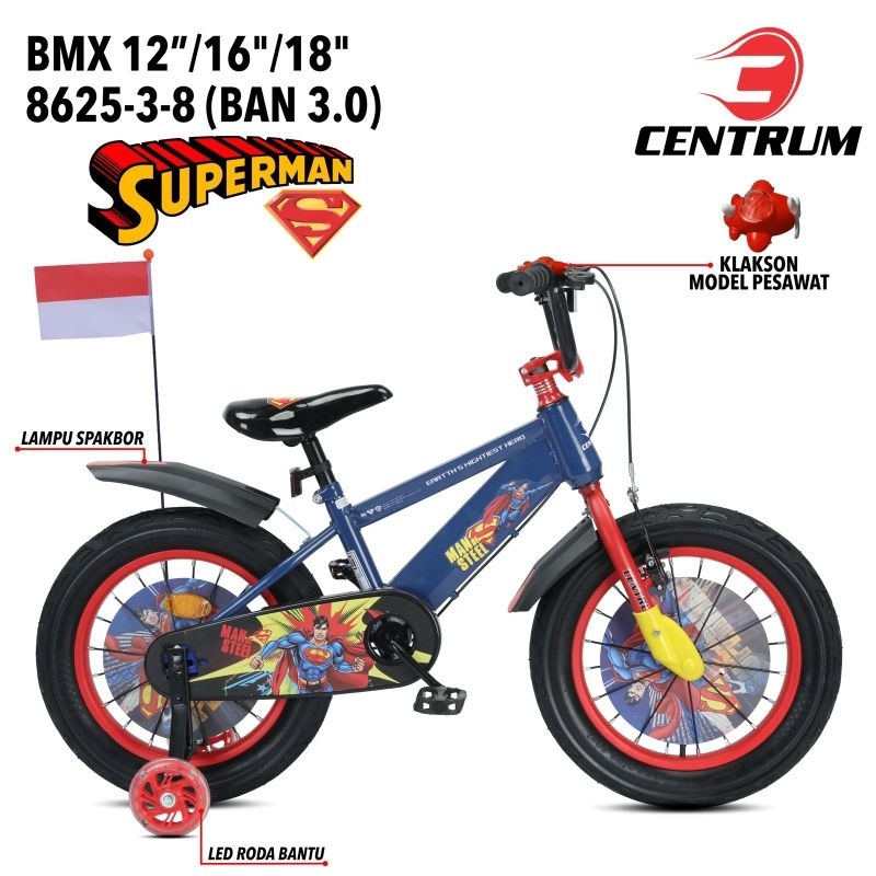 Jual SEPEDA ANAK 12, 16 INCH / BMX ANAK 8625-3-8 SUPERMAN BAN BESAR 3.0 ...