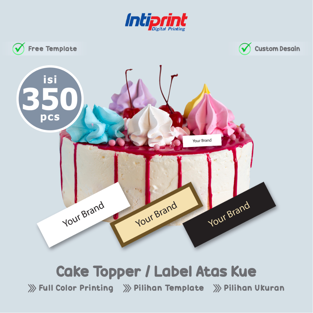 Jual Cake Topper / Label Atas Kue Bahan Tebal AC 310 Gram Cake Toper ...