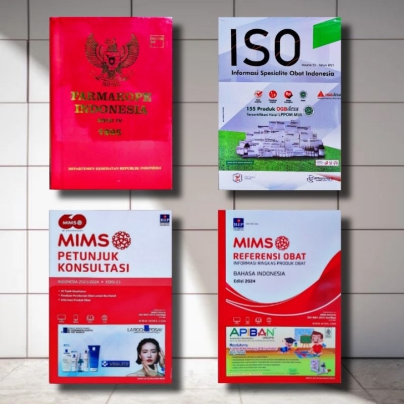 Jual PAKET 4 BUKU FARMASI ( FARMAKOPE EDISI 4 | MIMS KONSULTASI 2024 ...