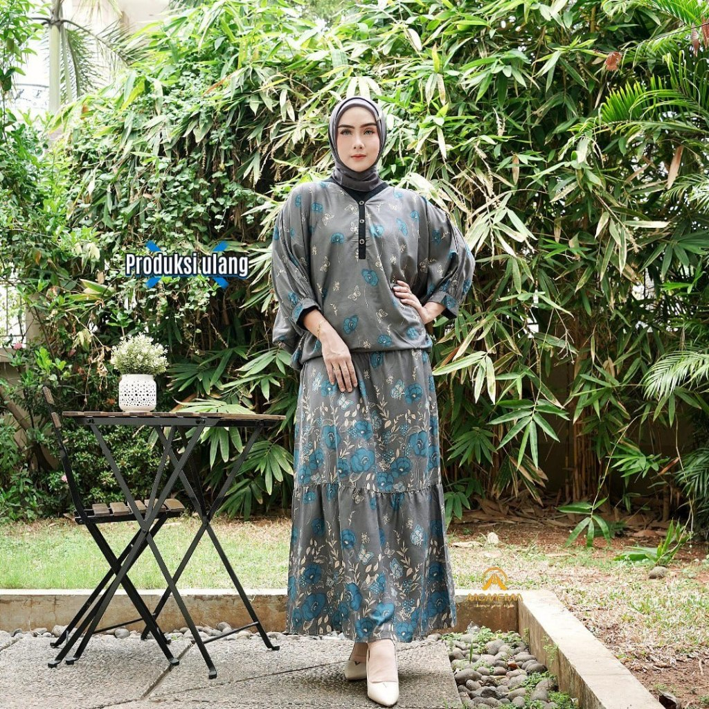 Jual Hayfa Set Rok Rayon Terbaru One Set Rok Wanita Kekinian Lengan ...