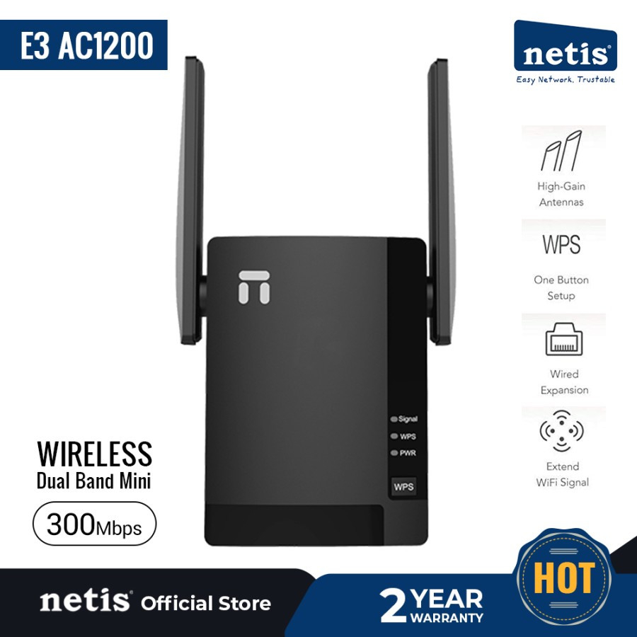 Jual NETIS E3 AC1200 Wireless Dual Band Router - 2 Antena Mini Router ...