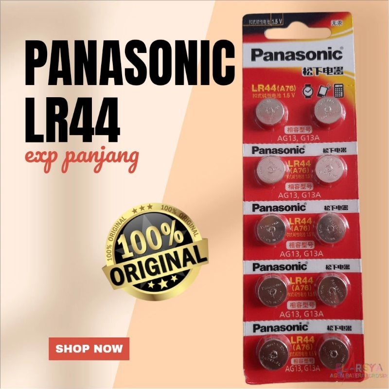 Jual Baterai LR44 Panasonic Original Batre LR44 L1154 A76 1.5 Volt | Shopee Indonesia