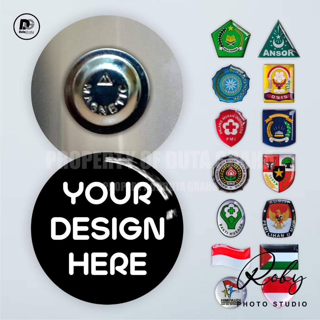 Jual [CUSTOM] PIN MAGNET ALUMINIUM RESIN Pin Bros Aksesoris Souvenir ...