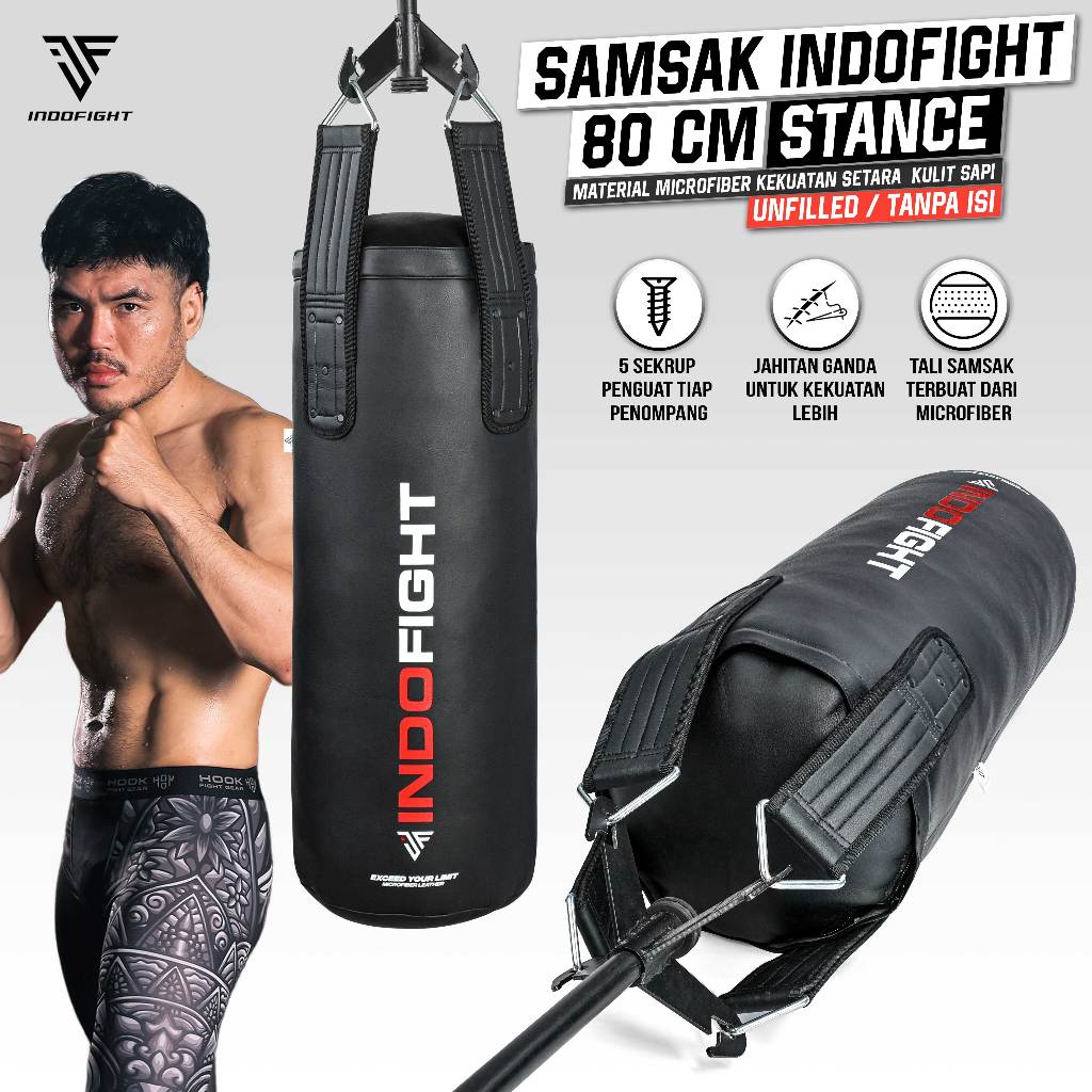 Jual Samsak Gantung 80cm indofight Sansak Tinju Muay Thai Punching Bag ...