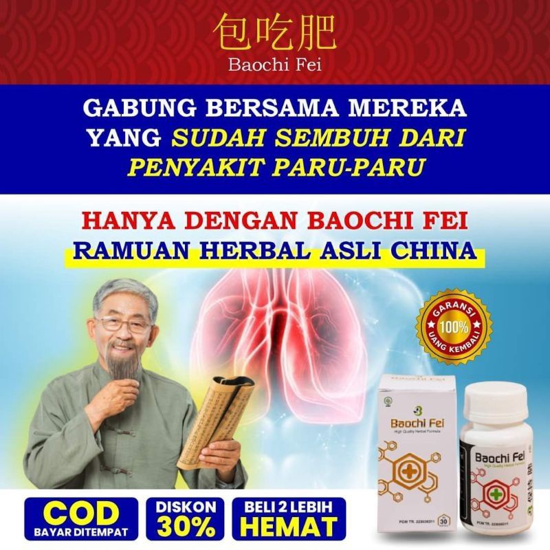 Jual BAOCHI FEI Original 30 & 60 Kapsul Obat TBC Paru Paru Bronkitis ...